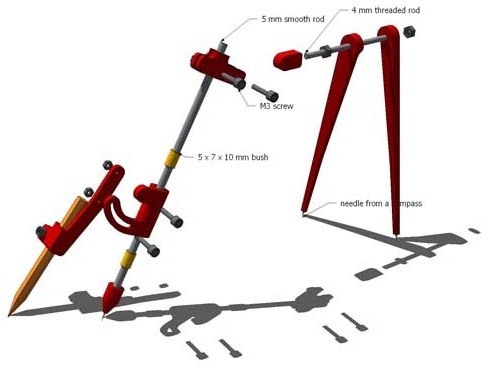 galileo's ( ellipse ) compass by ekaggrat | Download free STL model ...