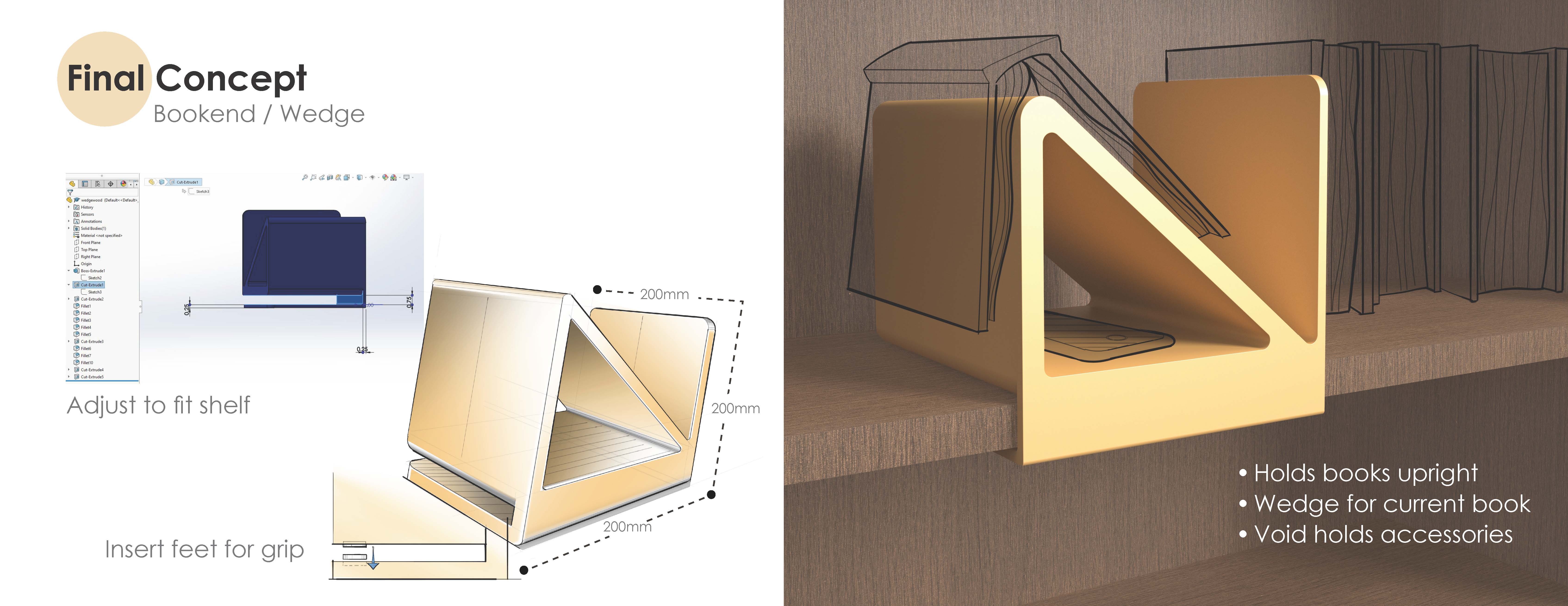 Bookend / Wedge (FFF) by Mitch | Download free STL model | Printables.com
