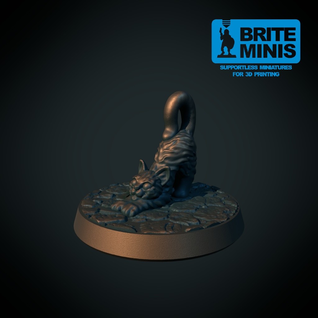Cat 28mm (Supportless, FDM-friendly) by Brite Minis | Download free STL ...