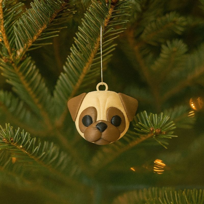 Pug-head Christmas ornament by Real_Prints | Download free STL model ...