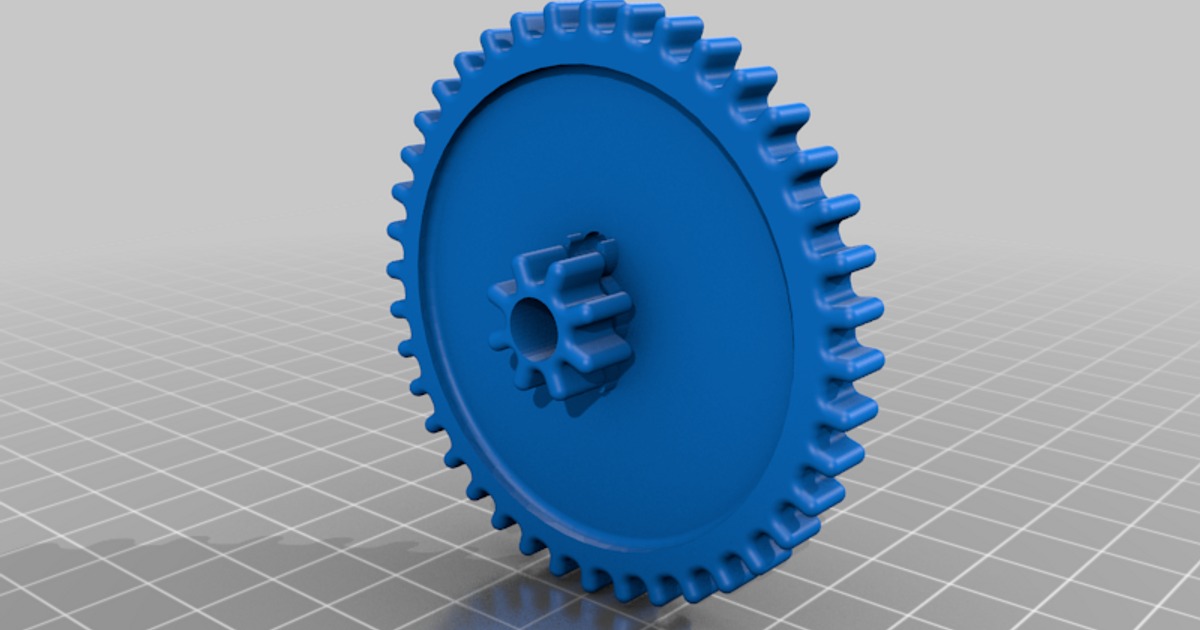 Double Gear With 8 and 40 Teeth by B._.render | Download free STL model ...