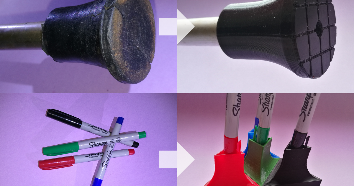 Parametric leg/cane foot or pen holder by Xavier Faraudo | Download ...