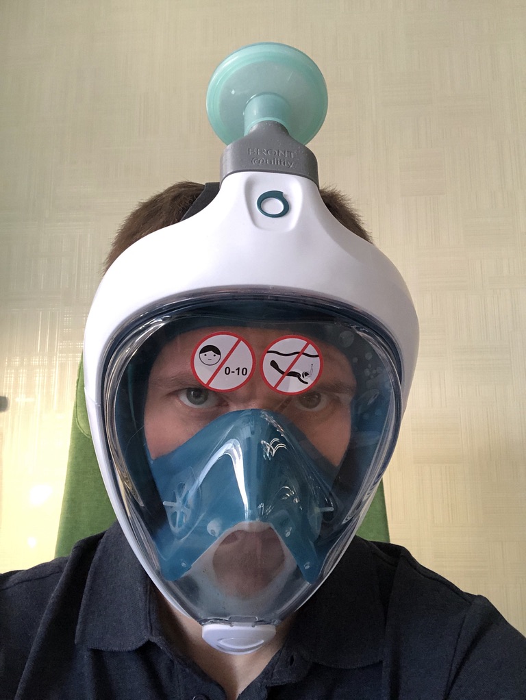 Ventilator connector for various snorkeling masks, C-PAP therapy ...