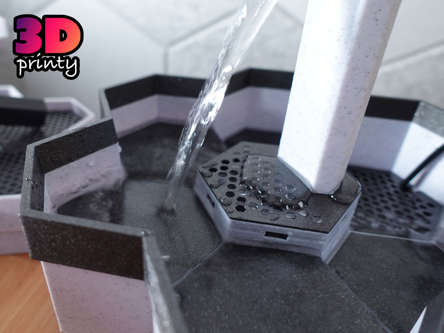 Modular Desktop Fountain - Tall Base and Spacers by 3D Printy | Download free STL model ...