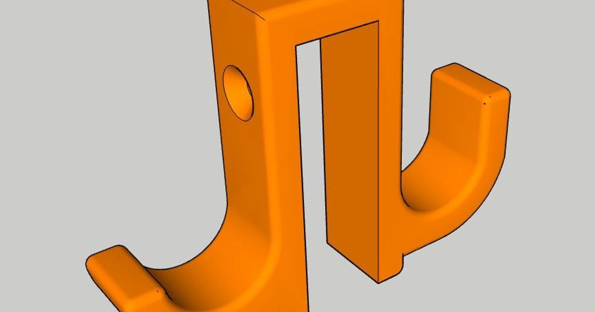 Double hook for 40x20mm metallic bar by Cristi | Download free STL ...