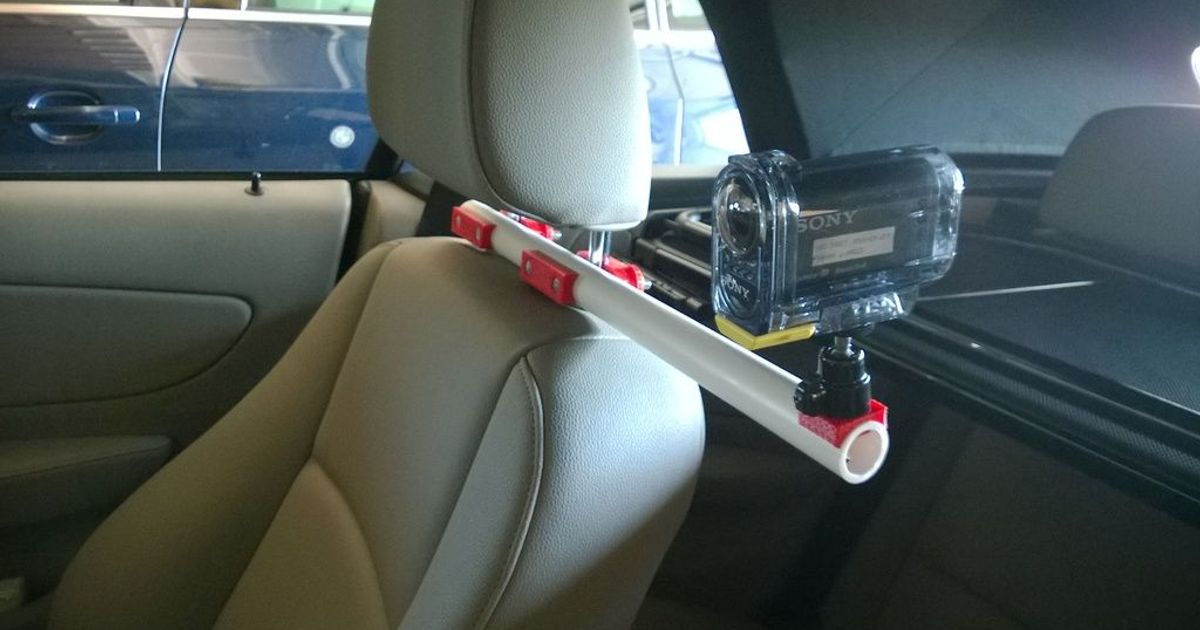 Action Camera Headrest Mount by muddtt | Download free STL model ...