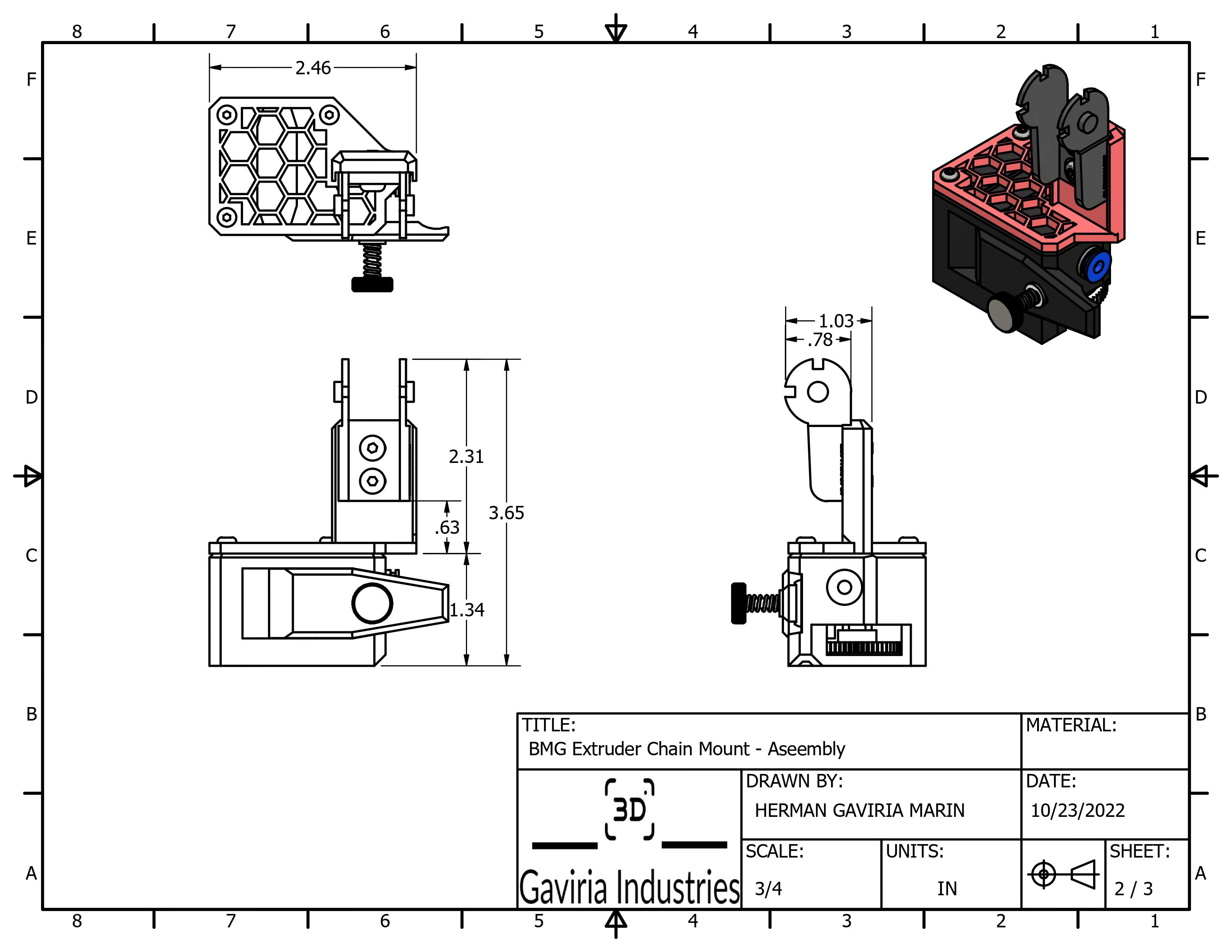 BMG Extruder Chain Mount by Herman Gaviria Marin | Download free STL ...