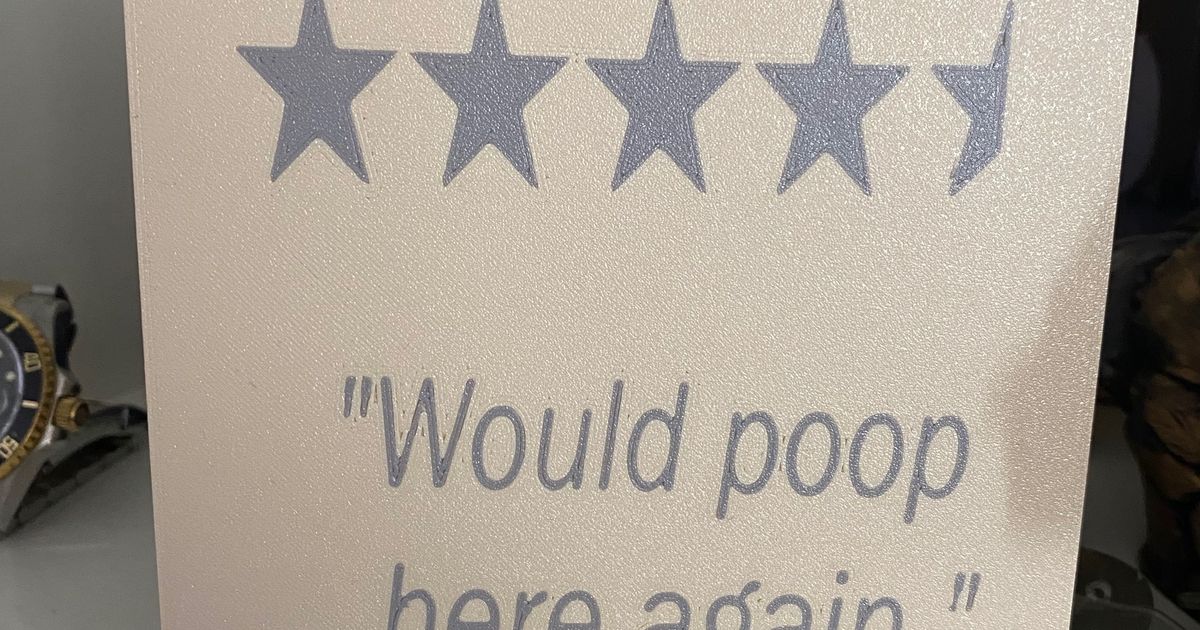 Decorative Bathroom Sign "Would poop here" Flat-Remix, no mmu by Sebbl2 ...