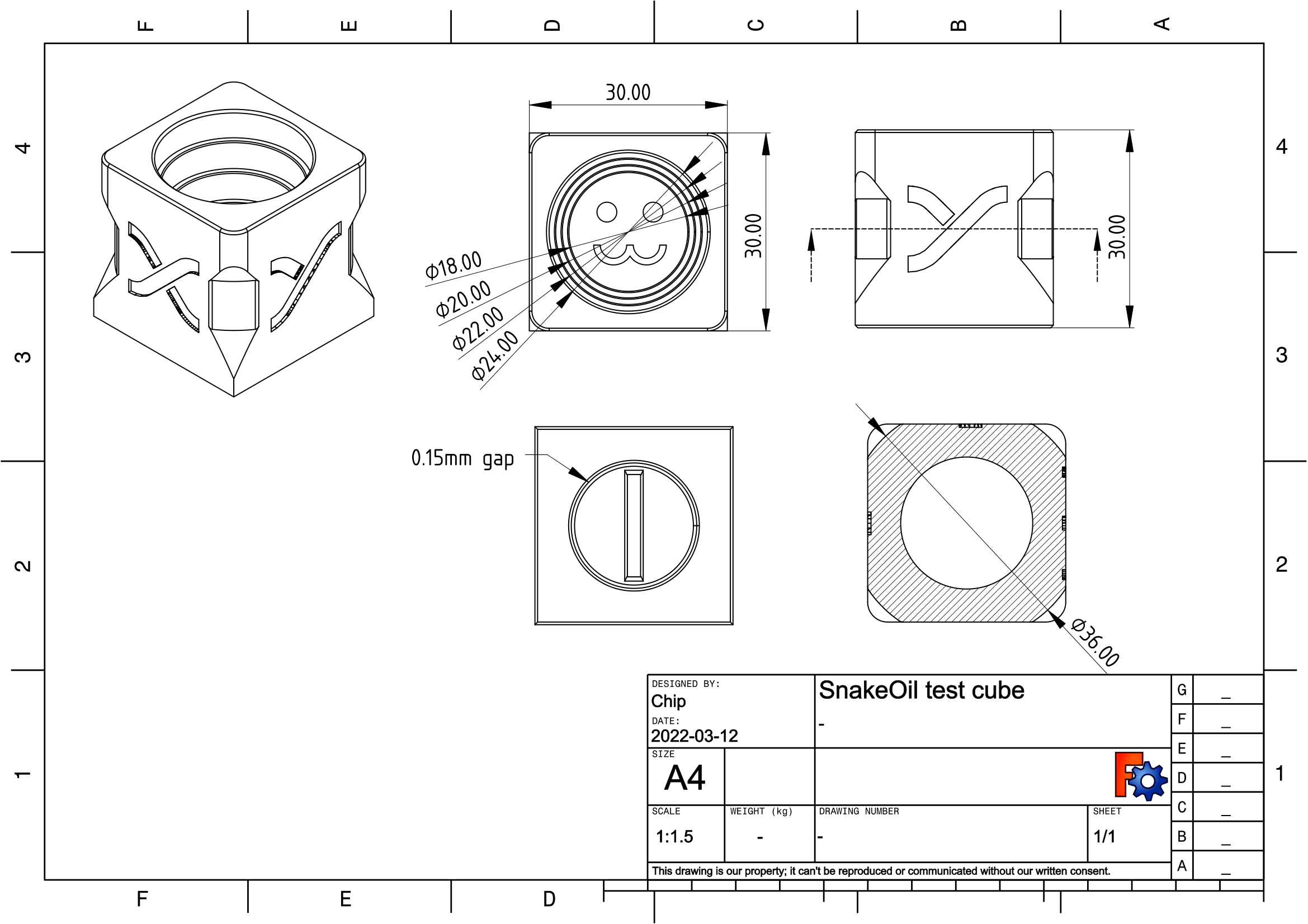 SnakeOilXY test cube by Chip | Download free STL model | Printables.com