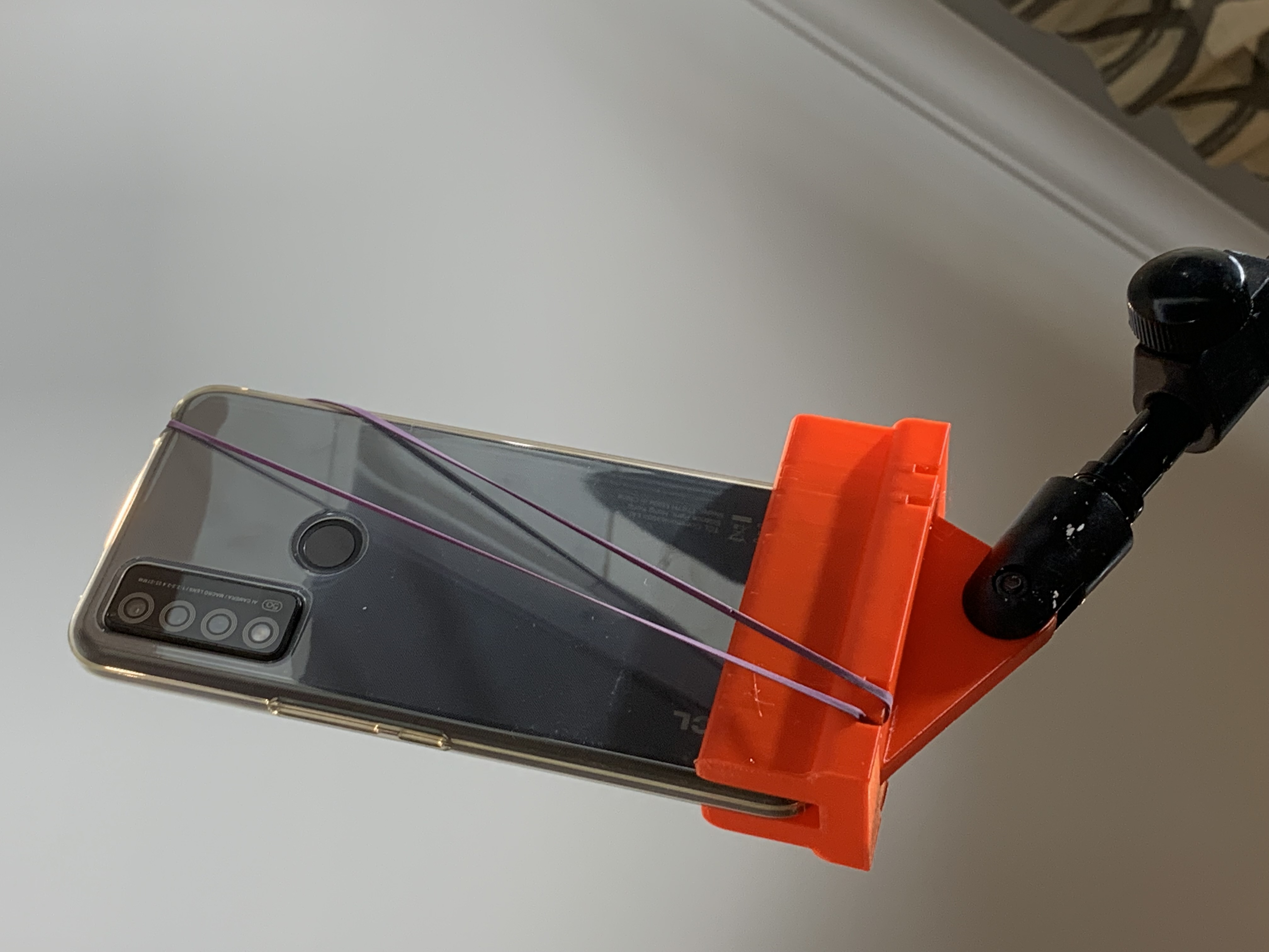 Single hole phone mount (with rubber band support if needed) by ...