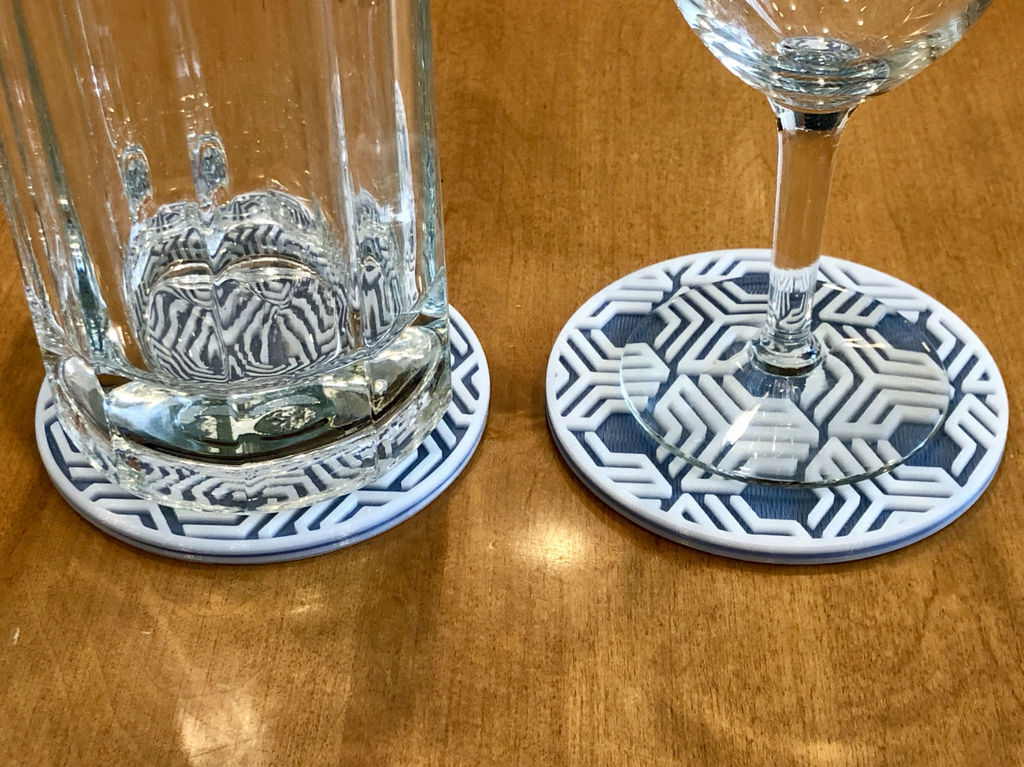 Hex Pattern Coasters With Drip Ring by Josh Carter | Download free STL ...