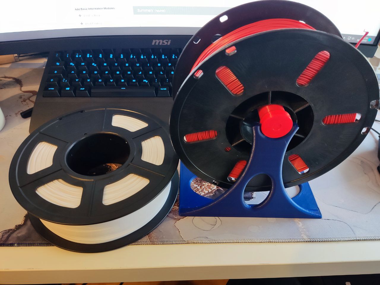 Narrow low friction spool holder | filament stand | 608 bearings by ...