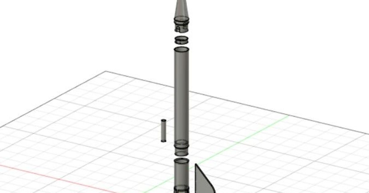"Sidekick" 3D Printed Model Rocket (No Supports) by gumby360 | Download ...