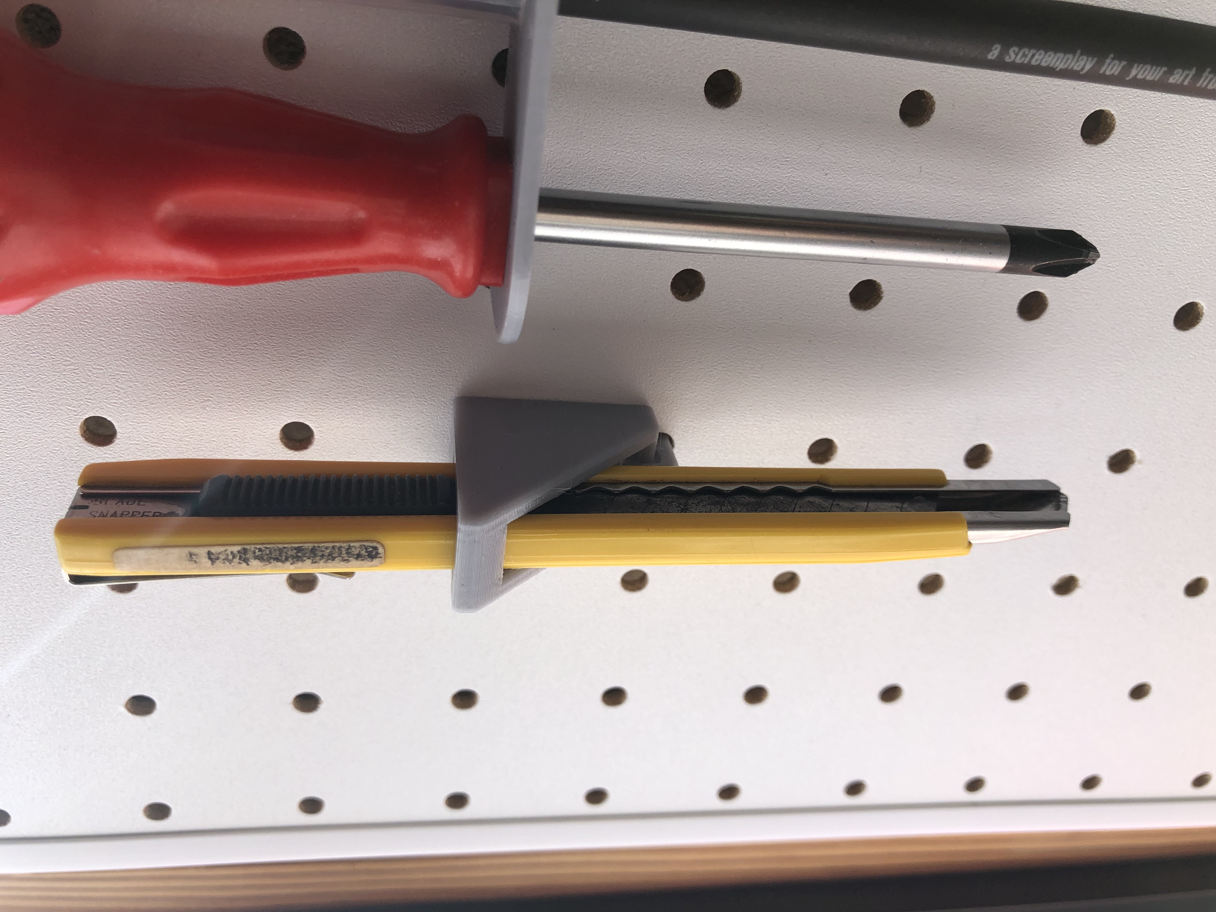 Customizable, slightly sturdy pegboard holder with a square hole by ...