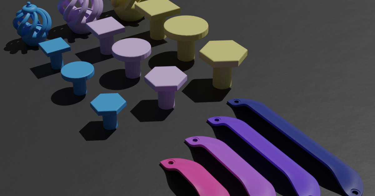 Assorted Knobs & Handles by Darkness | Download free STL model ...