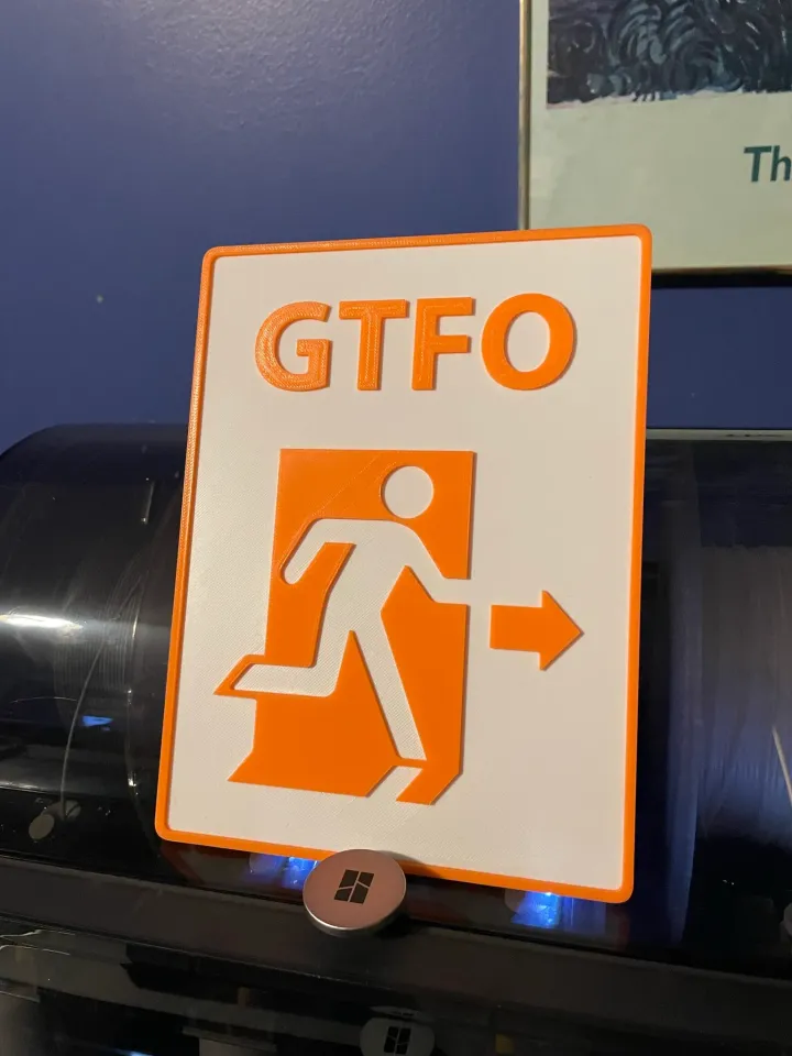 Please Leave Sign (GTFO) by markury | Download free STL model ...