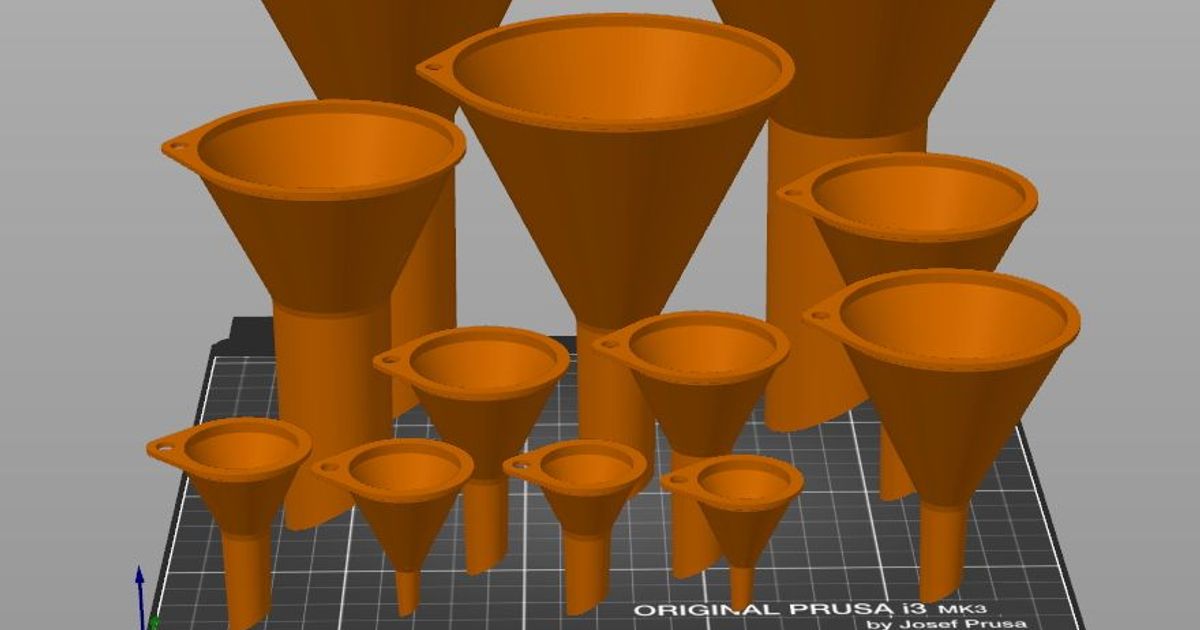 Funnels. Various sizes 25mm to 200mm by Max | Download free STL model ...