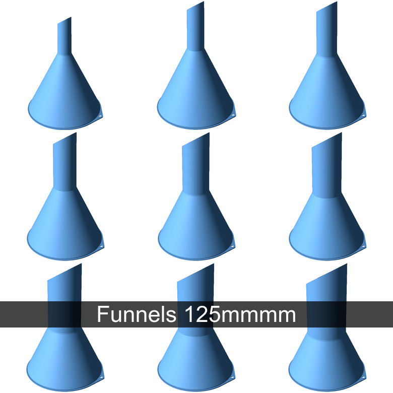 Funnels. Various sizes 25mm to 200mm by Max | Download free STL model ...