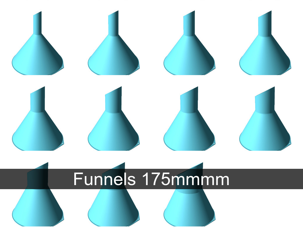 Funnels. Various sizes 25mm to 200mm by Max | Download free STL model ...