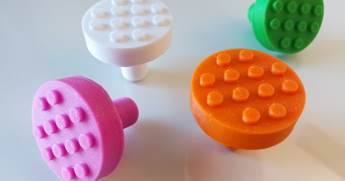 Drawer Knob - Brick Toy LEGO Style by Seb D | Download free STL model ...