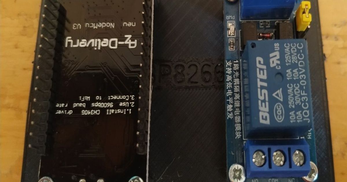 ESP 8266 mounting plate for relais and two small sensors by HolgiB ...