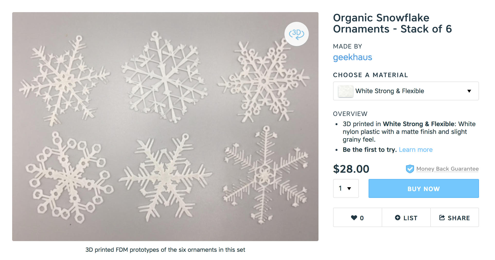Organic Snowflake Ornaments by alex_3dprint | Download free STL model ...