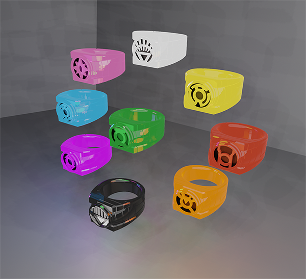 Lantern Power Ring Set (full) by Kyle Wheelock | Download free STL ...