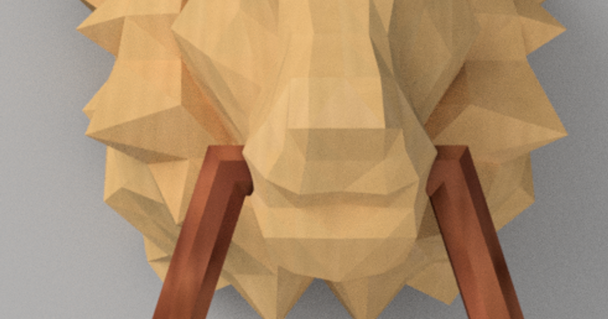 Low Poly Lion Head Knob by Tomtom5893 | Download free STL model ...