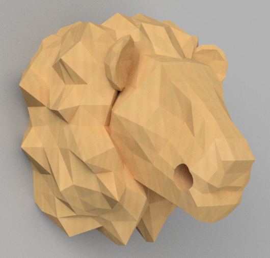 Low Poly Lion Head Knob by Tomtom5893 | Download free STL model ...