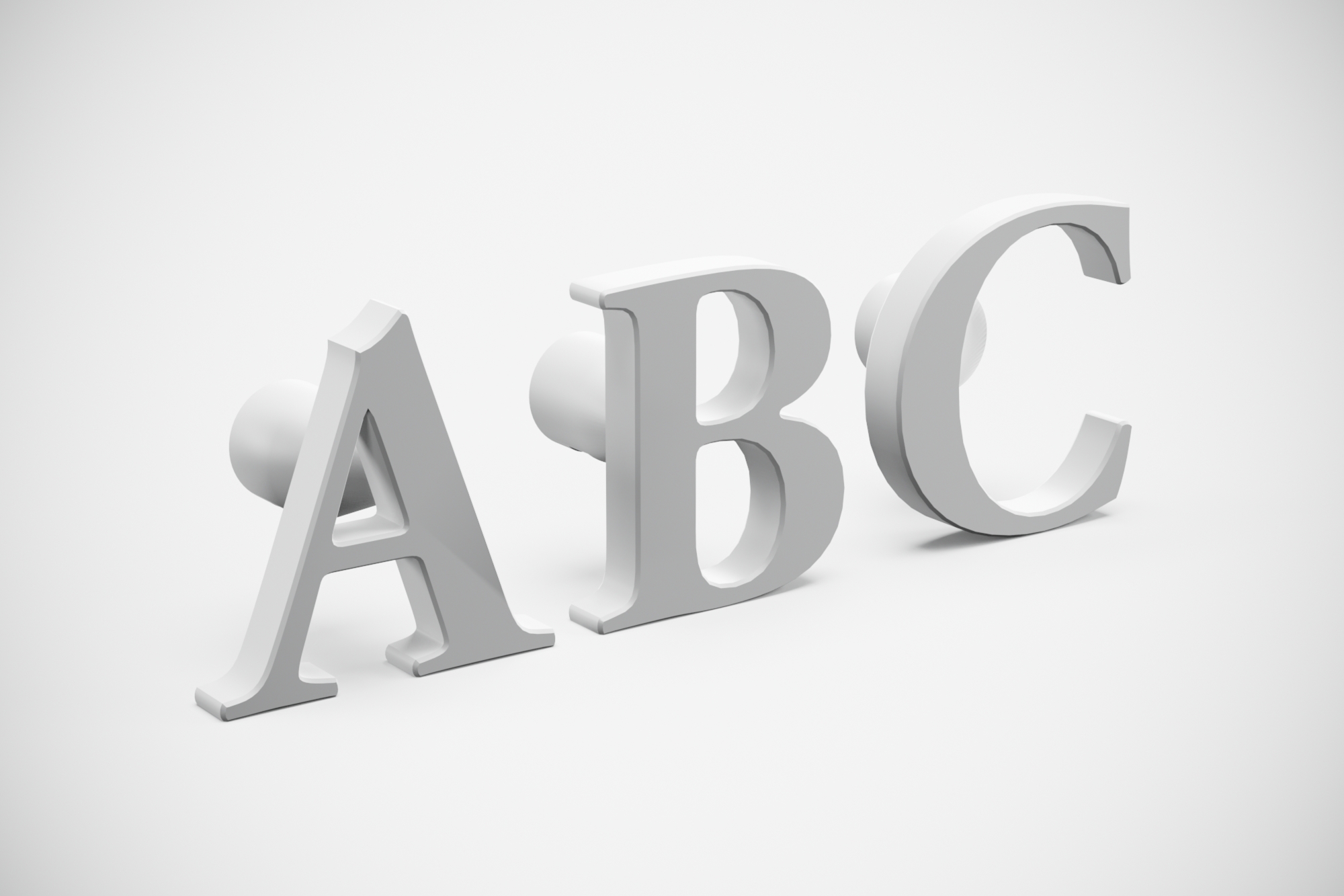 Elegant Letters Alphabet Knobs by Retron Print | Download free STL ...