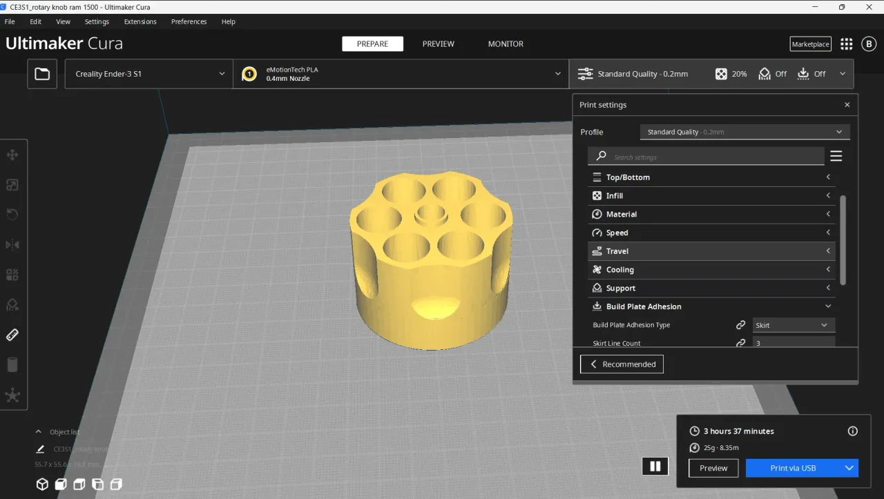 ram 1500 rotary revolver knob by beardedtech | Download free STL model ...