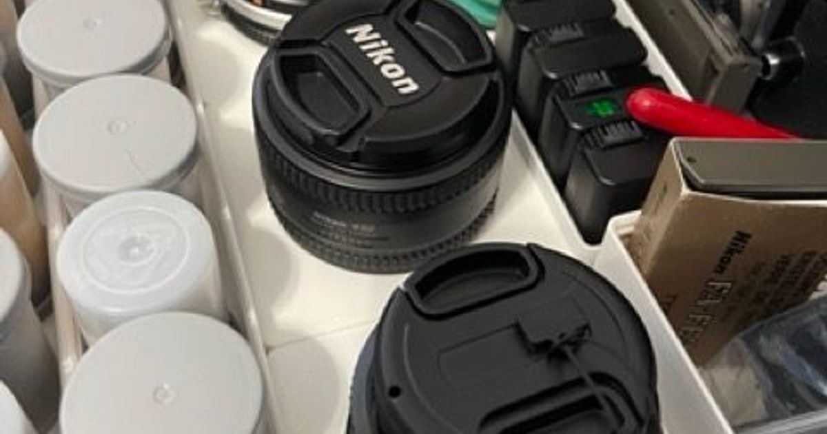 Gridfinity Nikon F Mount lens holder by davidbang | Download free STL model | Printables.com