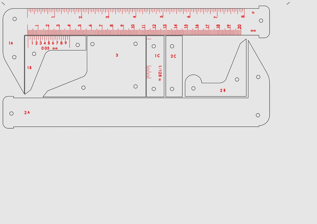 Laser Cut Paper Calipers with Imperial and Metric Vernier by Duck ...