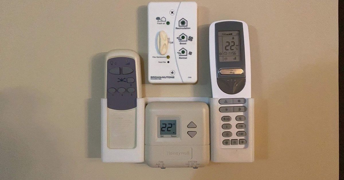 Double remote holder by Archipel | Download free STL model | Printables.com