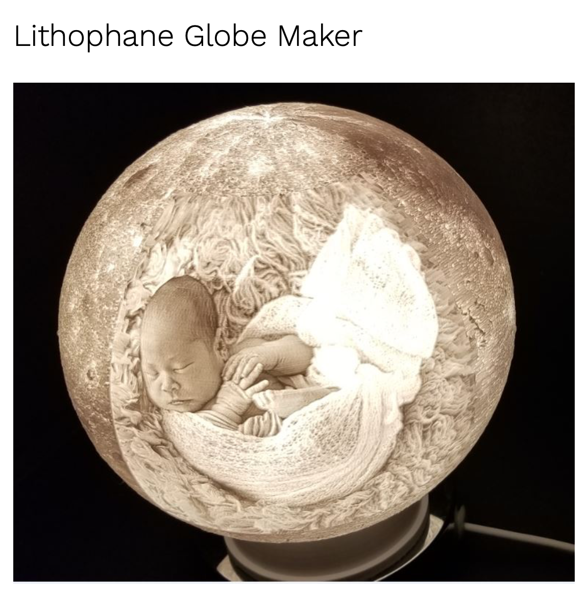 Lithophane Globe Base (t-light version) by Richard Burke | Download ...