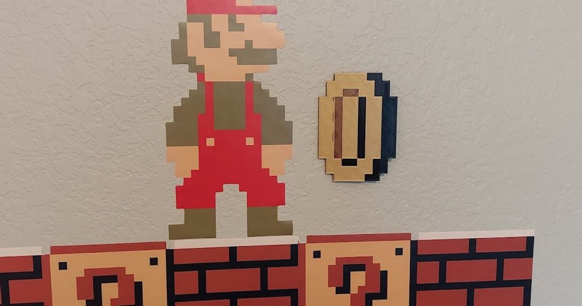 8-Bit Mario Coin Plate by ValleyGeek | Download free STL model ...