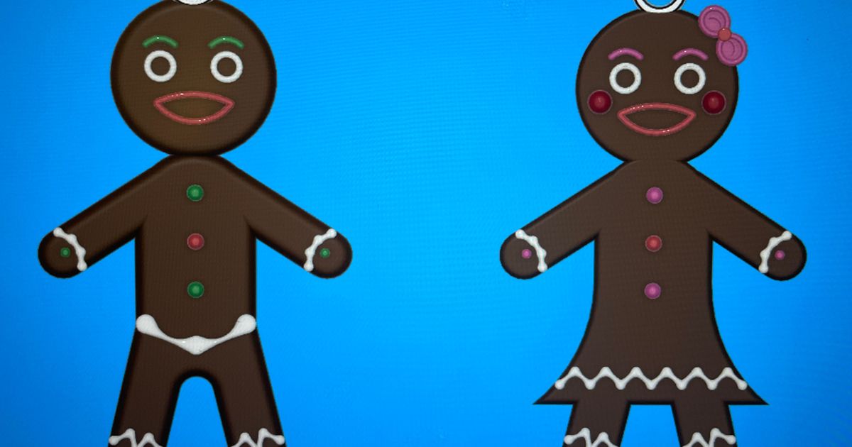Gingerbread Man Woman Ornament By Rithm3d Download Free Stl Model