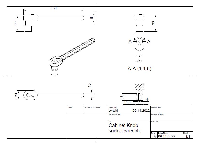cabinet knob socket wrench by cwwid | Download free STL model ...