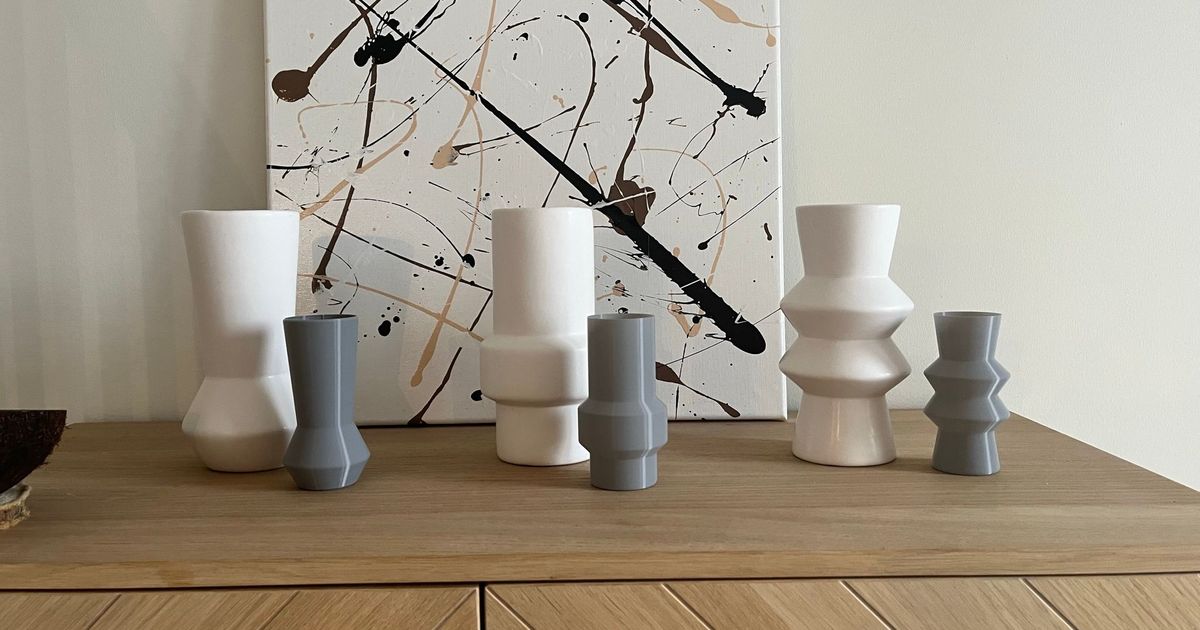 Three display vases by 3DJourney | Download free STL model | Printables.com
