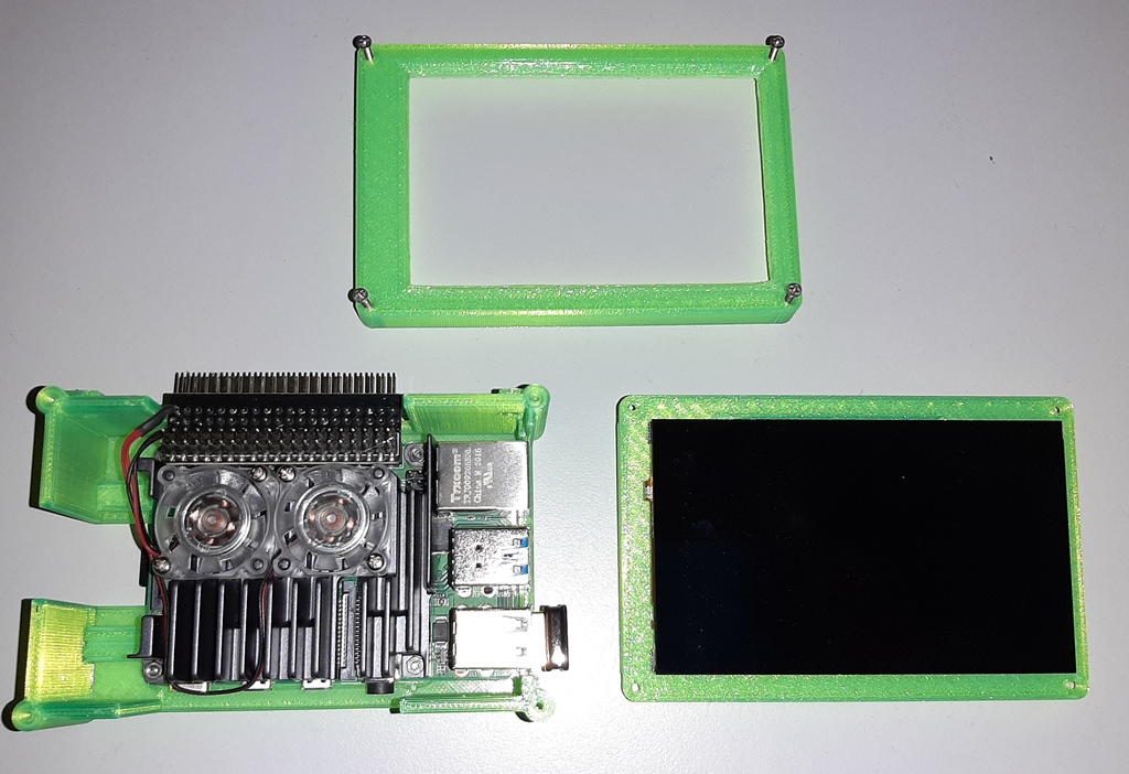 Raspberry PI 4B case with Hyperpixel 4.0" Touchscreen by LuKowalski | Download free STL model ...