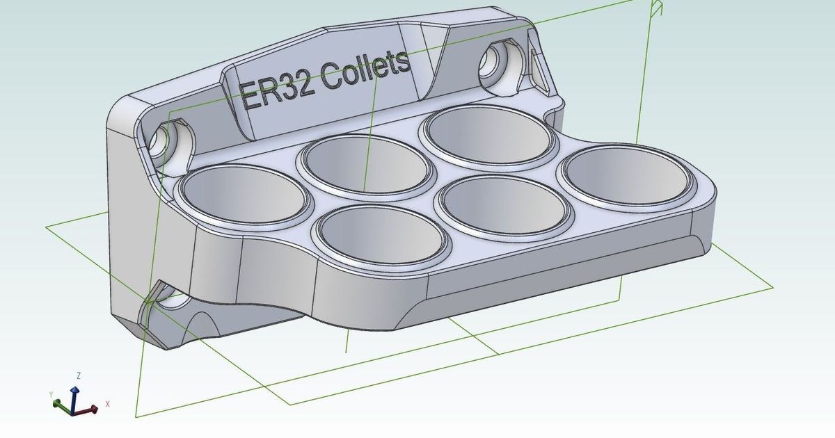 ER32 Collet Rack for 3034-Lite T-Slot Rail. by Ken226 | Download free ...