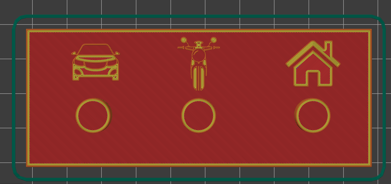 Simple Key Holder Wall Hook - Three slots, icons by Federico9292 ...