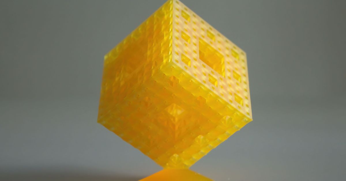 Menger Sponge (Sierpinski Cube) with stand by Fab3D Udesc | Download ...