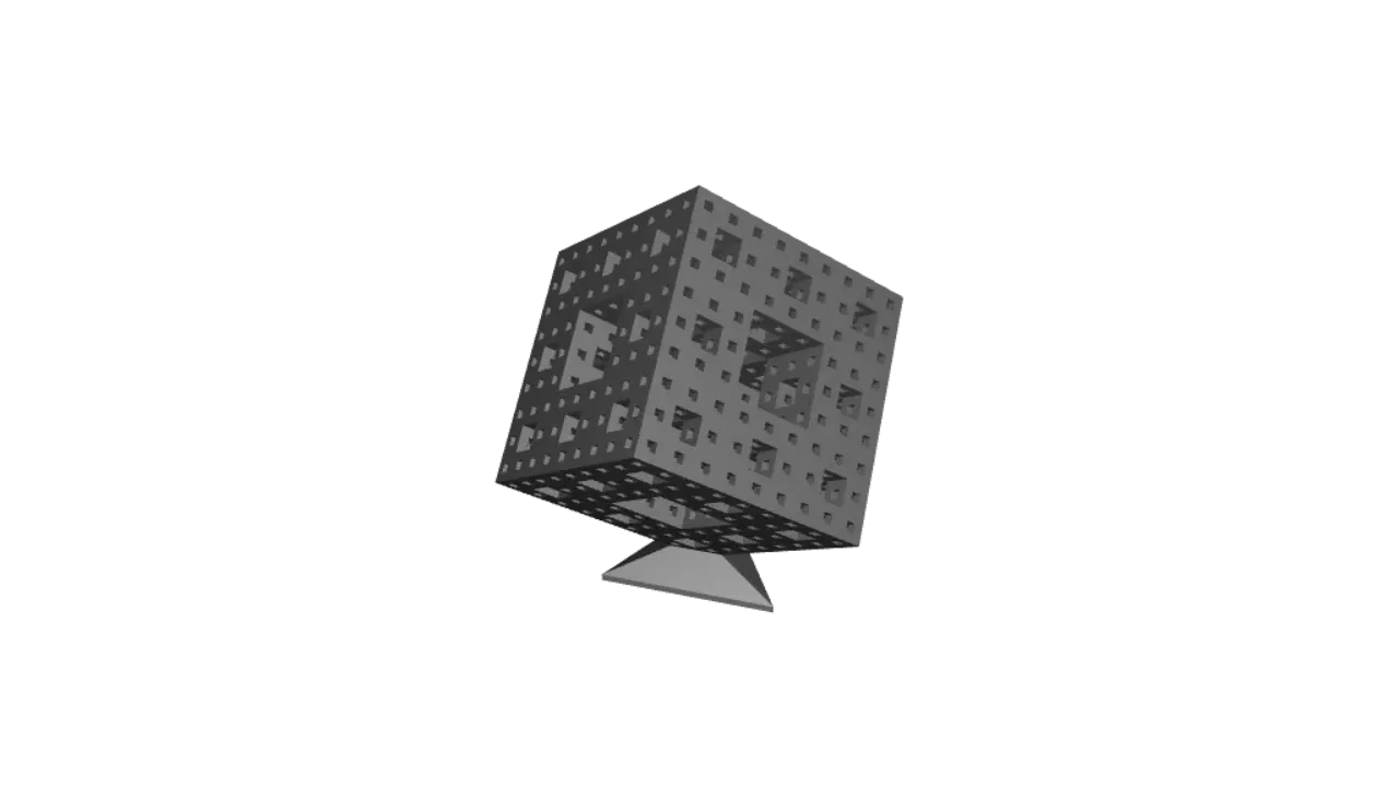 Menger Sponge (Sierpinski Cube) with stand by Fab3D Udesc | Download ...