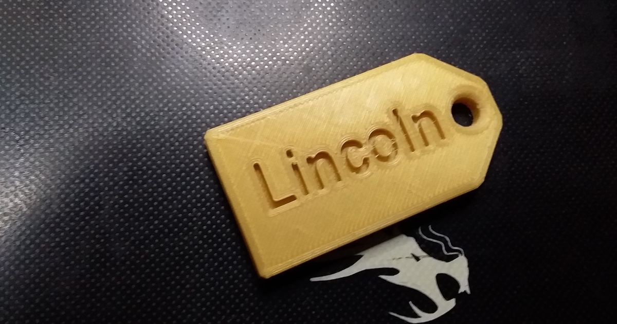 Key Tag Lincoln by Mark | Download free STL model | Printables.com
