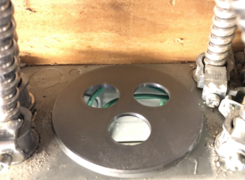 Electrical Panel Breakout Adapter 3in punchout to (3) 1/2" punchouts by ...