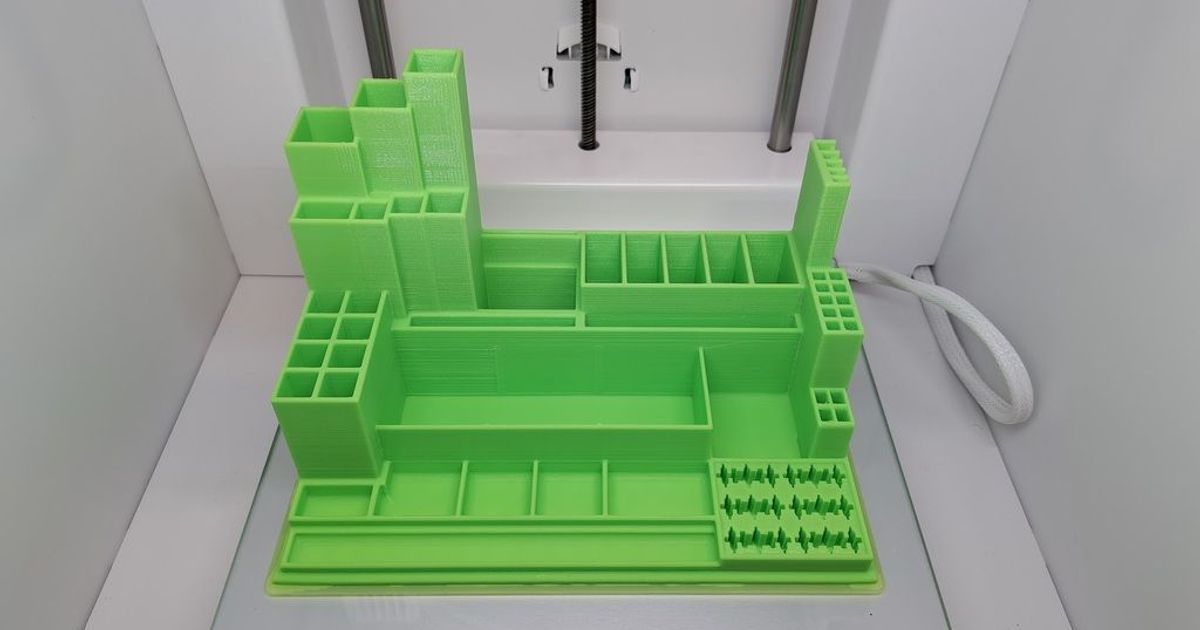 Desktop Tool Tray Organizer remix with memory card area by qcmakerspace ...