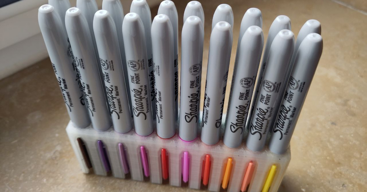 Sharpie Holder for 20Sharpies by Sebi | Download free STL model ...