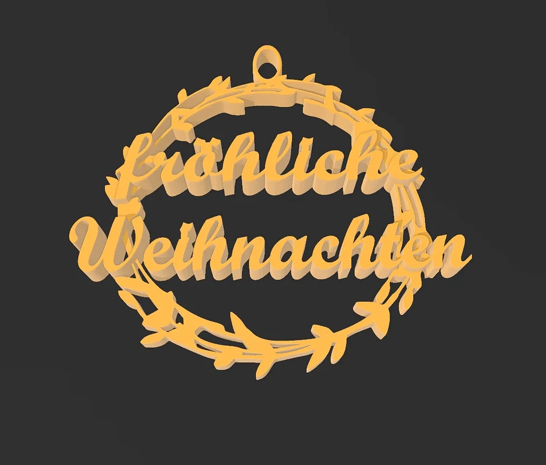 Fröhliche Weihnachten Ornament by Johination | Download free STL model ...