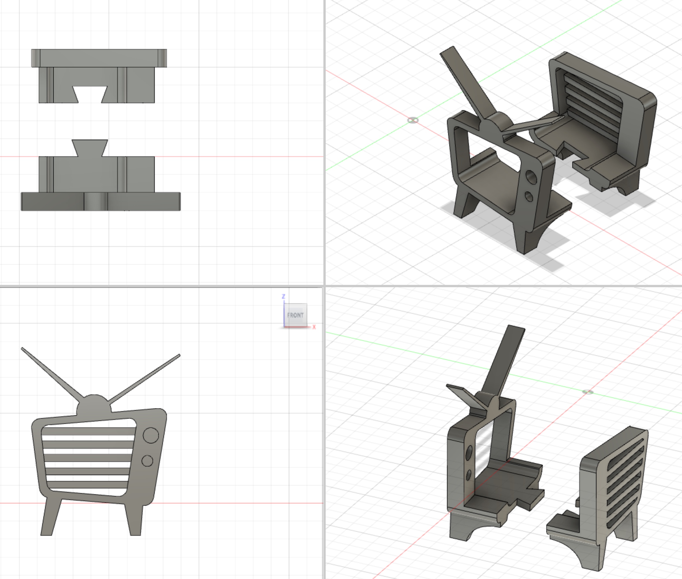 "Vintage TV" holder by Rashns | Download free STL model | Printables.com